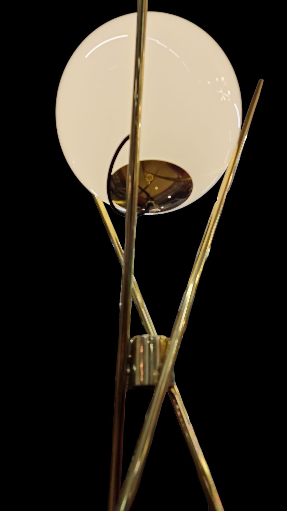 lampada da terra design tripode ottone - nientedinuovo.it