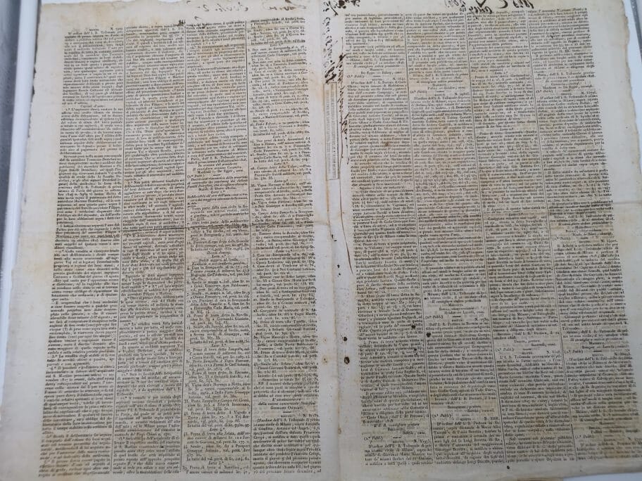 antico foglio d'annunzj della gazzetta di Milano 18 novembre 1828 ...
