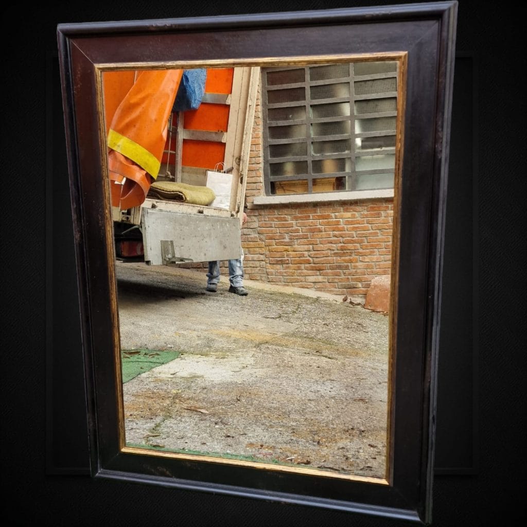 specchio anticato cornice nera 100x130 - nientedinuovo.it